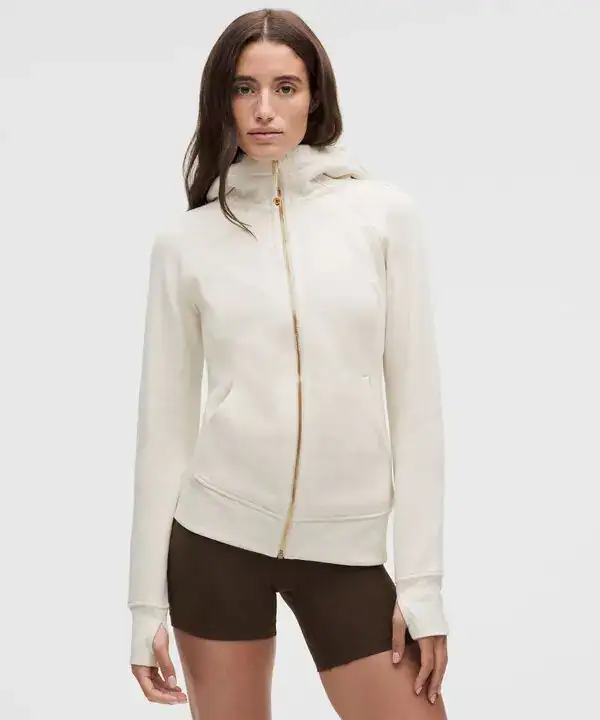 Lululemon Scuba Full-Zip Hoodie - Heathered Light Ivory/Gold